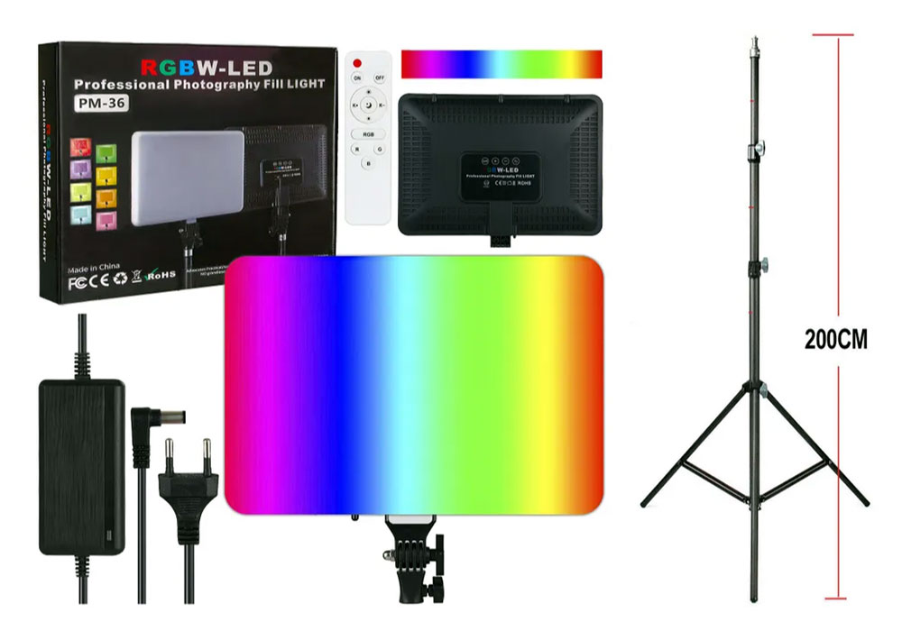 Купить Светодиодная панель RGB PM-36 для фото-видео в Астане по цене 25 000₸ Вопросы по ☎ +7(701 ...